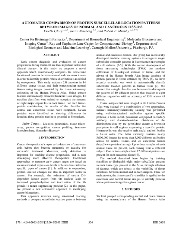 (PDF) Automated comparison of protein subcellular location patterns between images of normal and ...