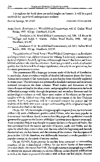 (PDF) Revelation 1-5 [review] / David Aune