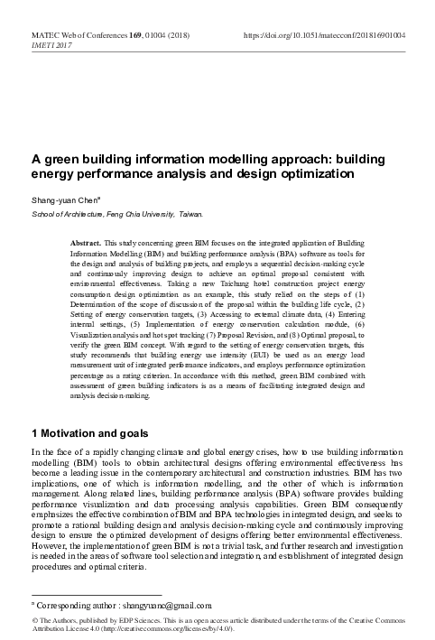 (PDF) A green building information modelling approach: building energy ...