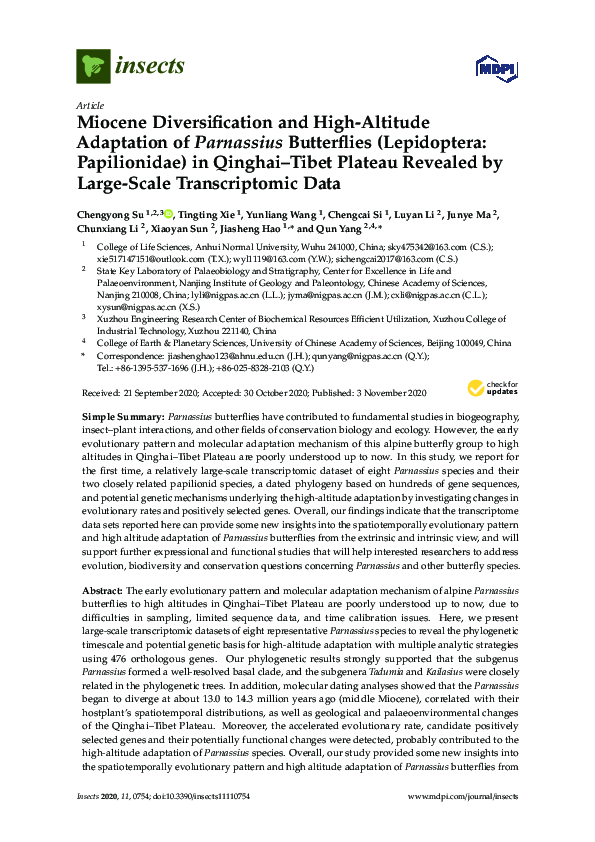 (PDF) Miocene Diversification and High-Altitude Adaptation of ...