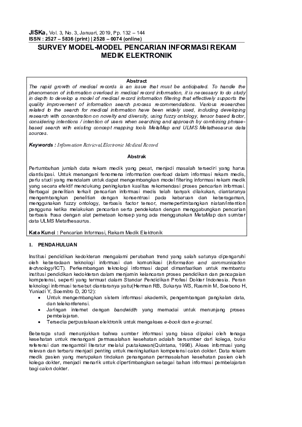 (PDF) Survey Model-Model Pencarian Informasi Rekam Medik Elektronik ...