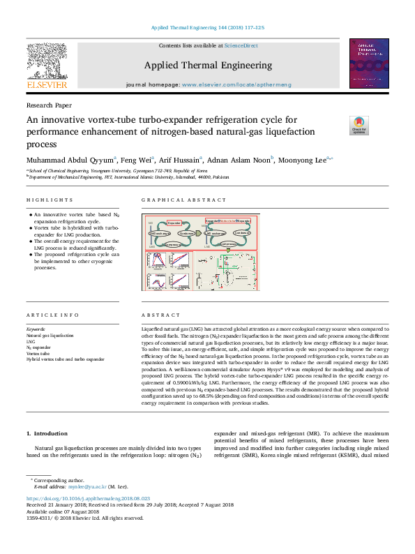 (PDF) An innovative vortex-tube turbo-expander refrigeration cycle for ...