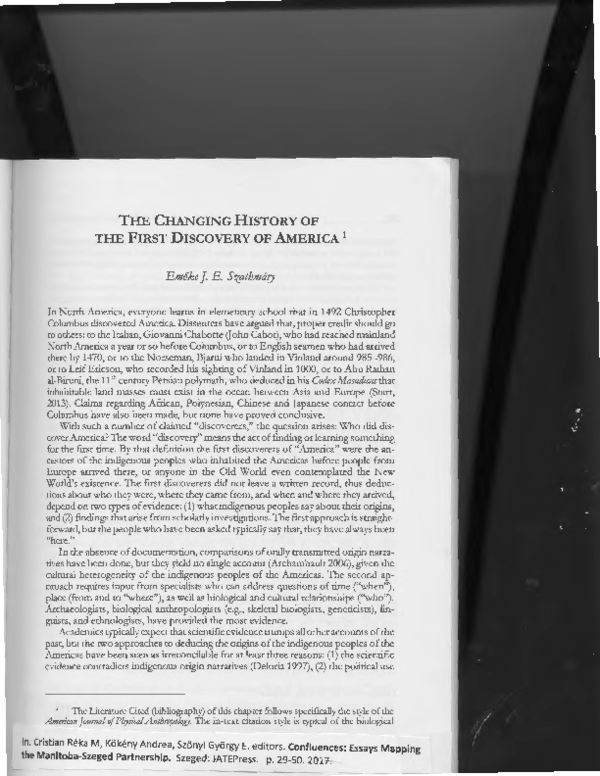 (PDF) THE CHANGING HISTORY OF THE FIRST DISCOVERY OF AMERICA 1