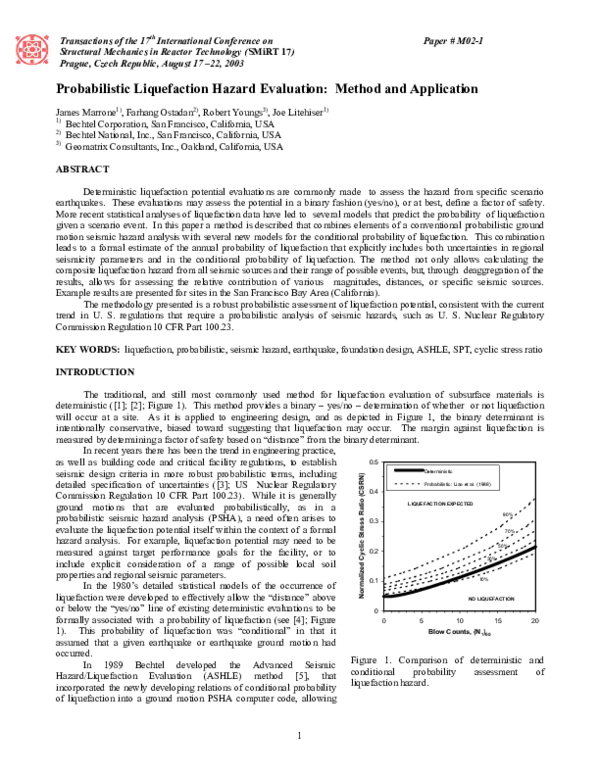 (PDF) Probabilistic Liquefaction Hazard Evaluation: Method and Application (M164)