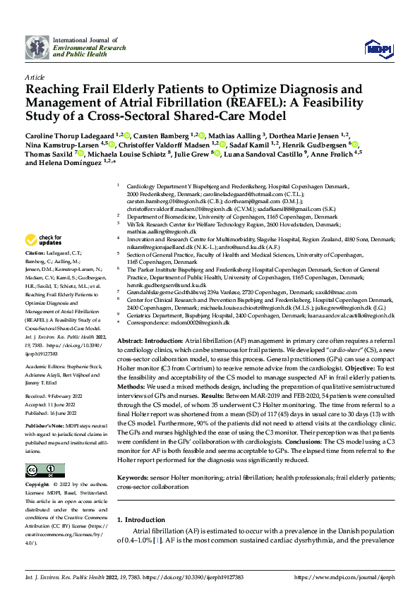 (PDF) Reaching Frail Elderly Patients to Optimize Diagnosis and ...