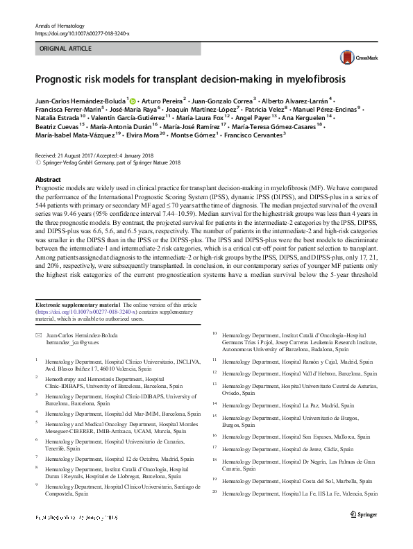 (PDF) Prognostic risk models for transplant decision-making in ...