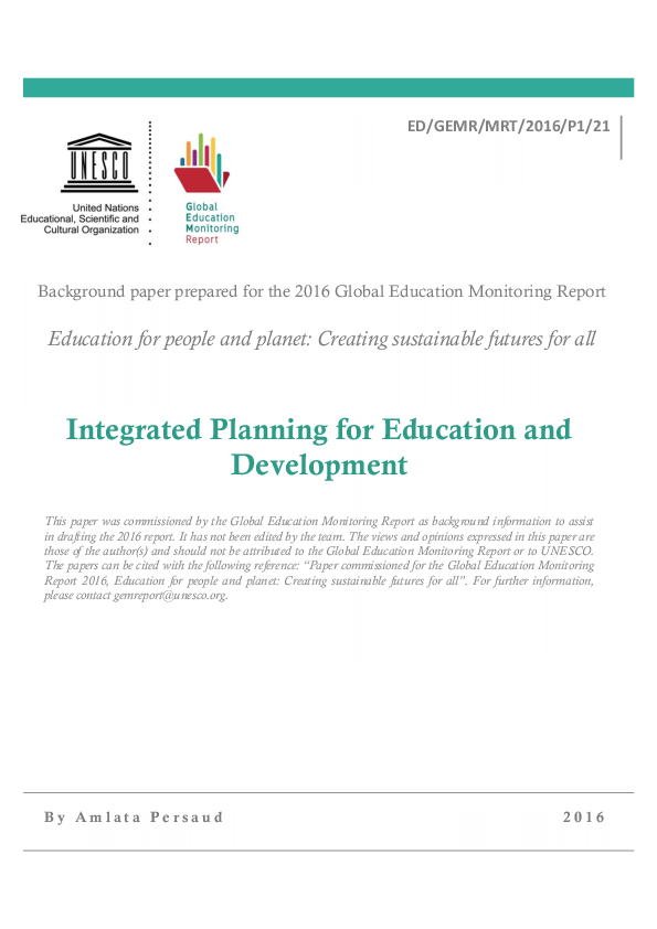 (PDF) Integrated planning for education and development