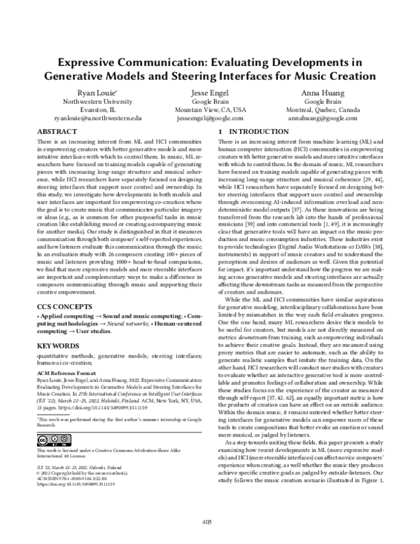 (PDF) Expressive Communication: Evaluating Developments in Generative ...