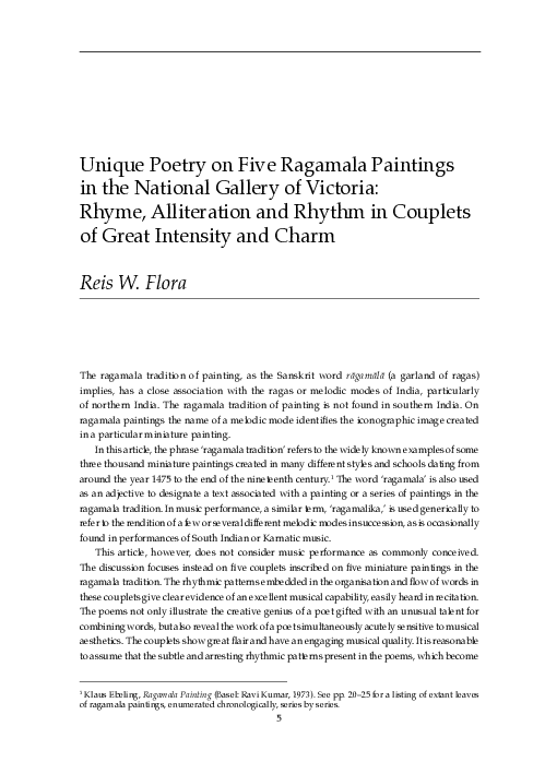 (PDF) Unique Poetry on Five Ragamala Paintings in the National Gallery ...