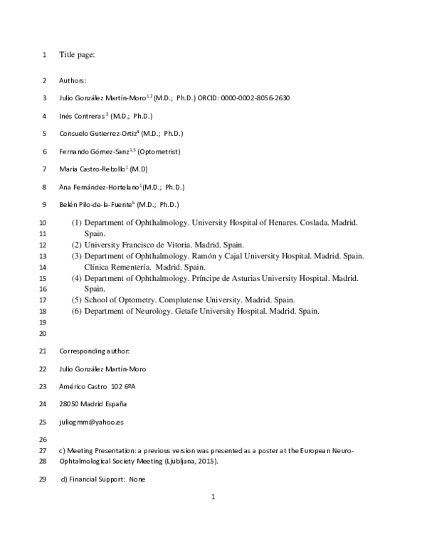 (PDF) Disc Configuration as a Risk and Prognostic Factor in NAION: The ...