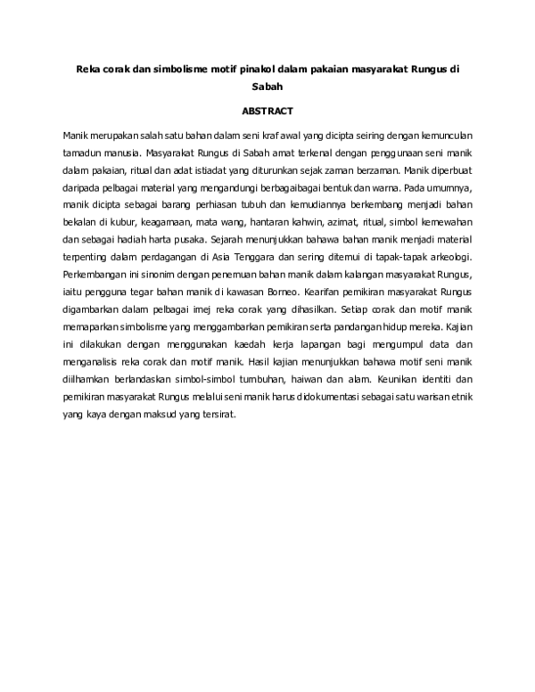 (PDF) Reka Corak Dan Simbolisme Motif Pinakol Dalam Pakaian Masyarakat ...