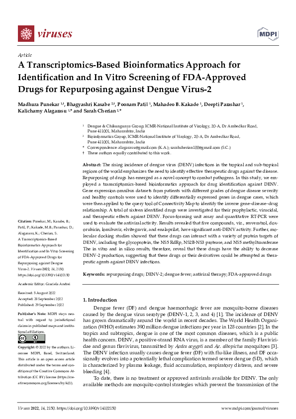 (PDF) A Transcriptomics-Based Bioinformatics Approach for Identification and In Vitro Screening ...