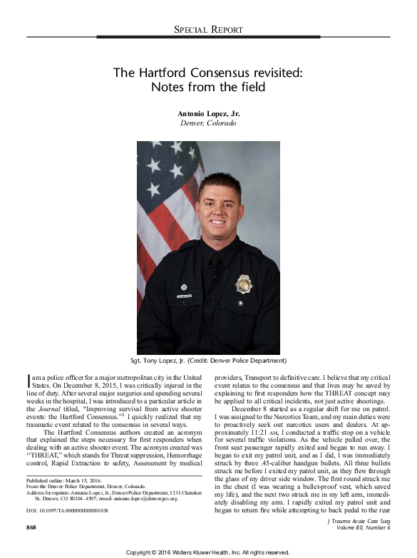 (PDF) The Hartford Consensus revisited: Notes from the field