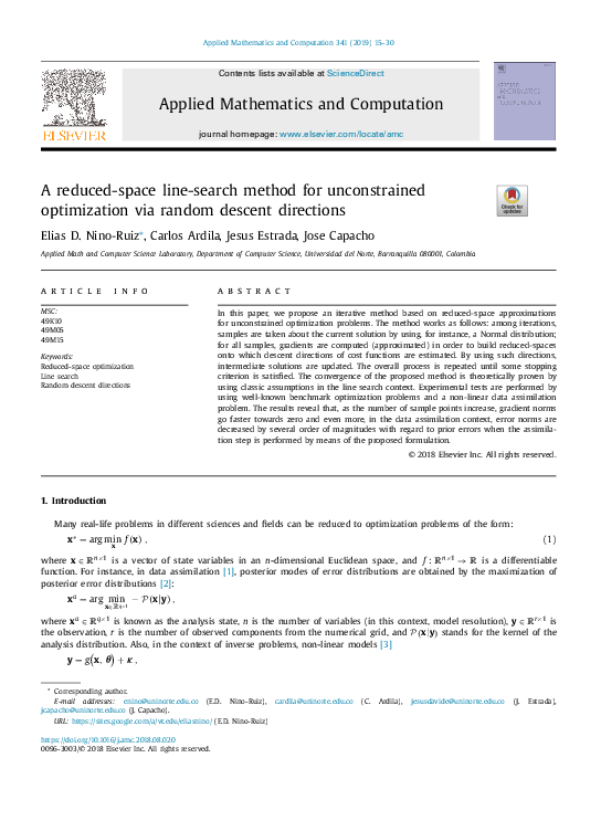 (PDF) A reduced-space line-search method for unconstrained optimization via random descent ...