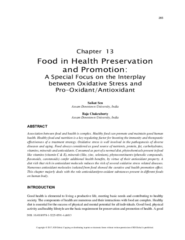 (PDF) Food in Health Preservation and Promotion