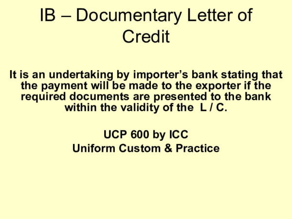 (PPT) Documentary Letter of Credit (1)