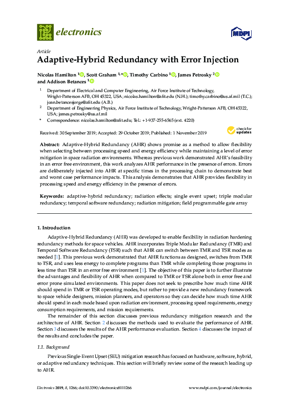 (PDF) Adaptive-Hybrid Redundancy with Error Injection