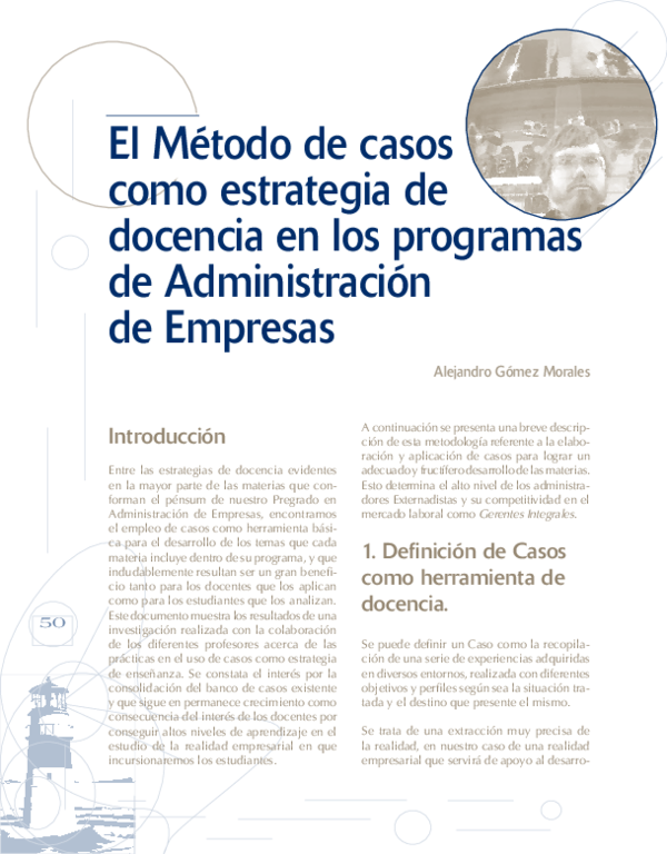 (PDF) El método de casos como estrategia de docencia en los programas de administración de empresas