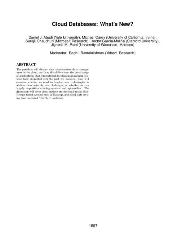 (PDF) Cloud databases