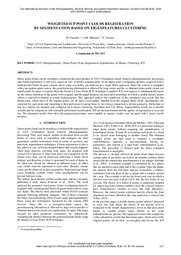(PDF) Weighted Icp Point Clouds Registration by Segmentation Based on ...