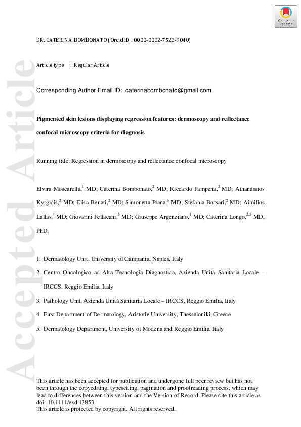 (PDF) Pigmented skin lesions displaying regression features: Dermoscopy ...