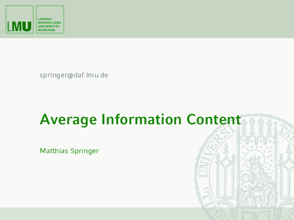 (PDF) Average Information Content