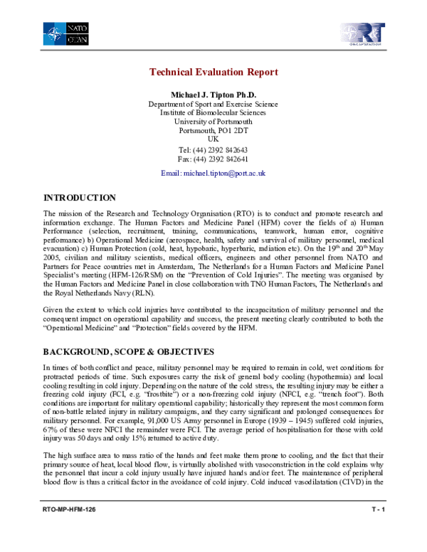 (PDF) Technical Evaluation Report