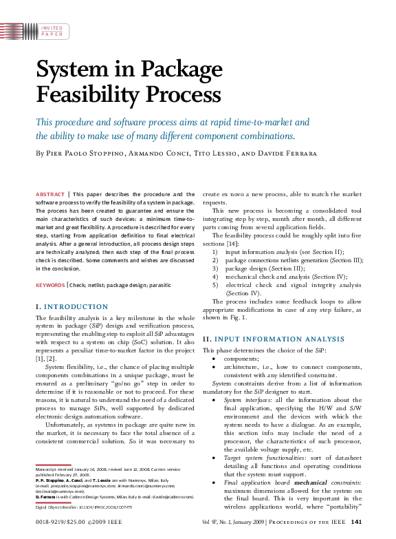(PDF) System in Package Feasibility Process
