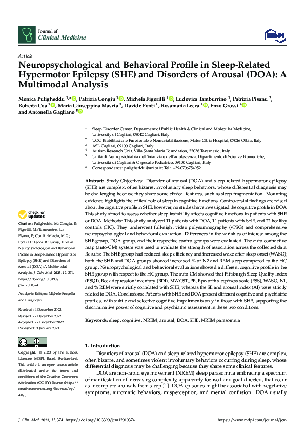 (PDF) Neuropsychological and Behavioral Profile in Sleep-Related ...