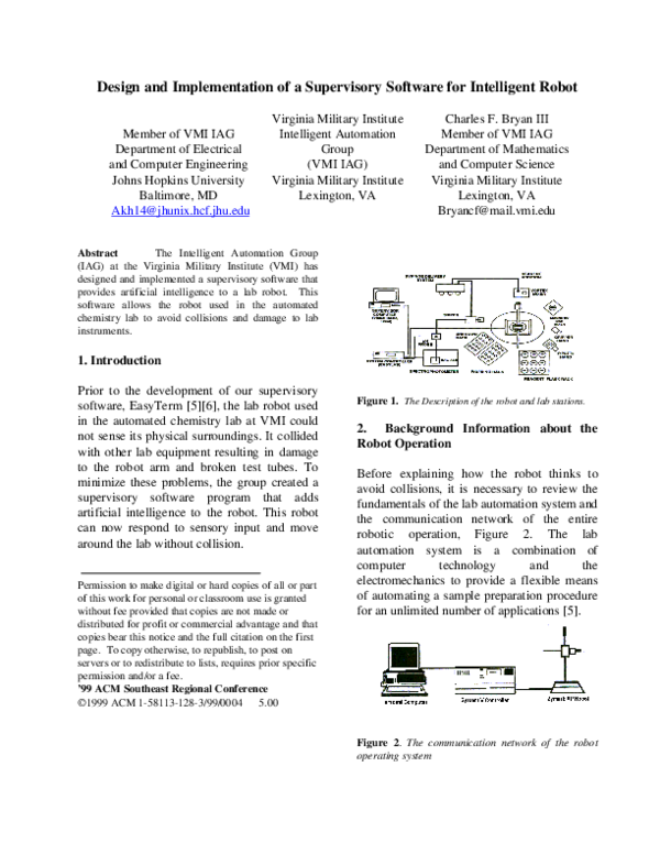 (PDF) Design and implementation of a supervisory software for ...
