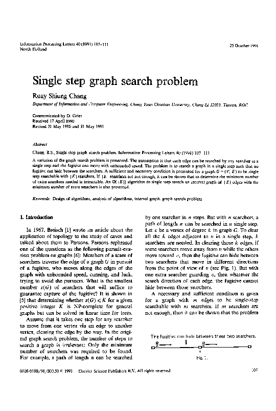 (PDF) Single step graph search problem