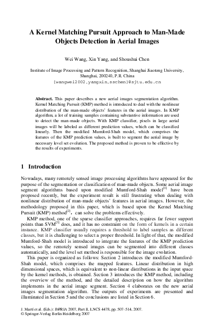 (PDF) A Kernel Matching Pursuit Approach to Man-Made Objects Detection ...