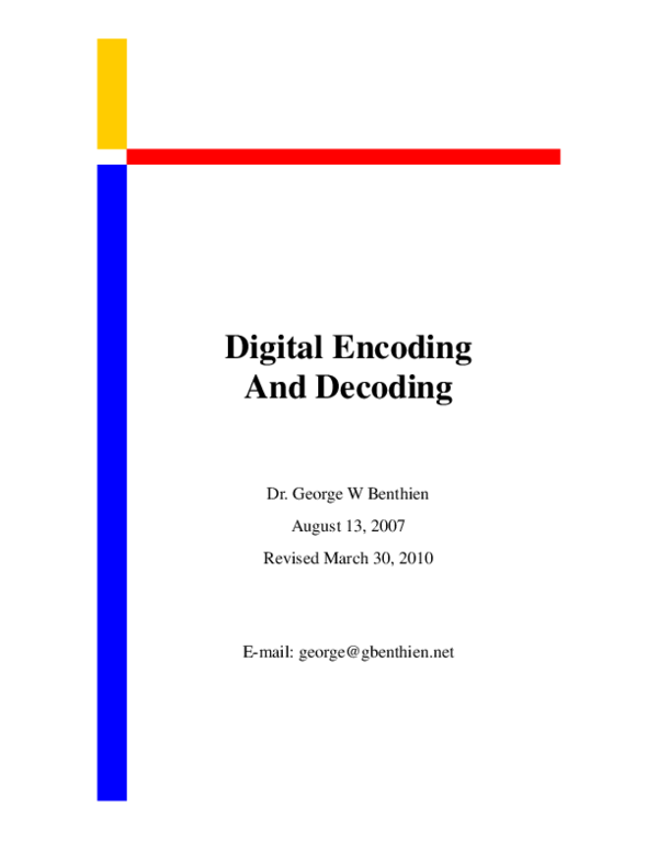 (PDF) Digital Encoding And Decoding