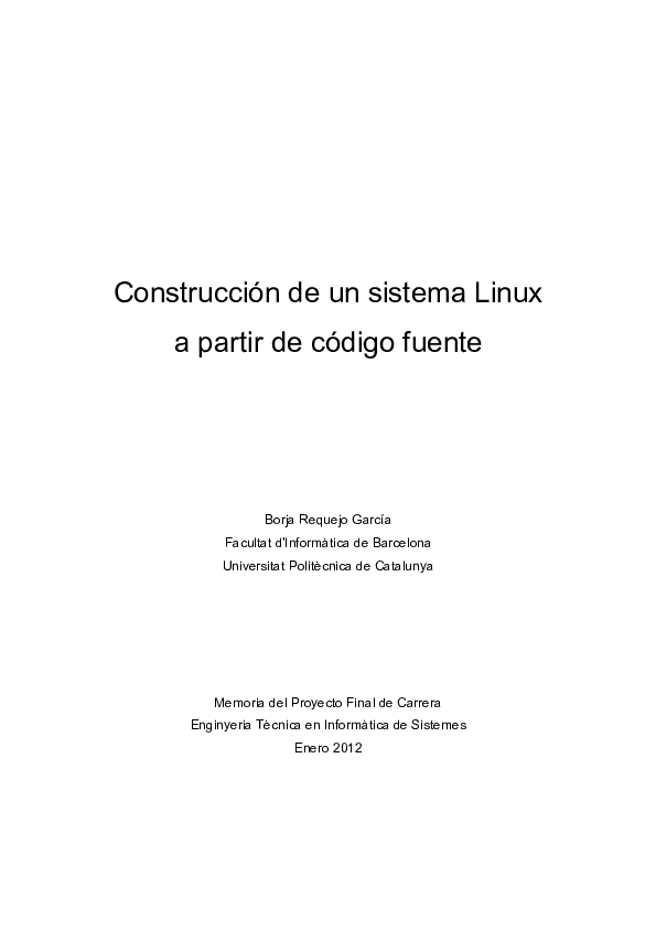 (PDF) Construcción de un sistema Linux a partir de código fuente ...