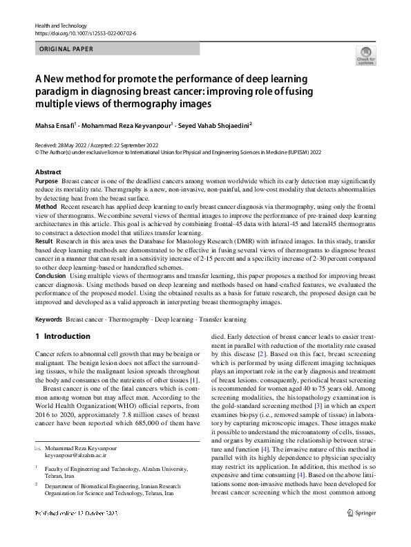 (PDF) A New method for promote the performance of deep learning paradigm in diagnosing breast ...