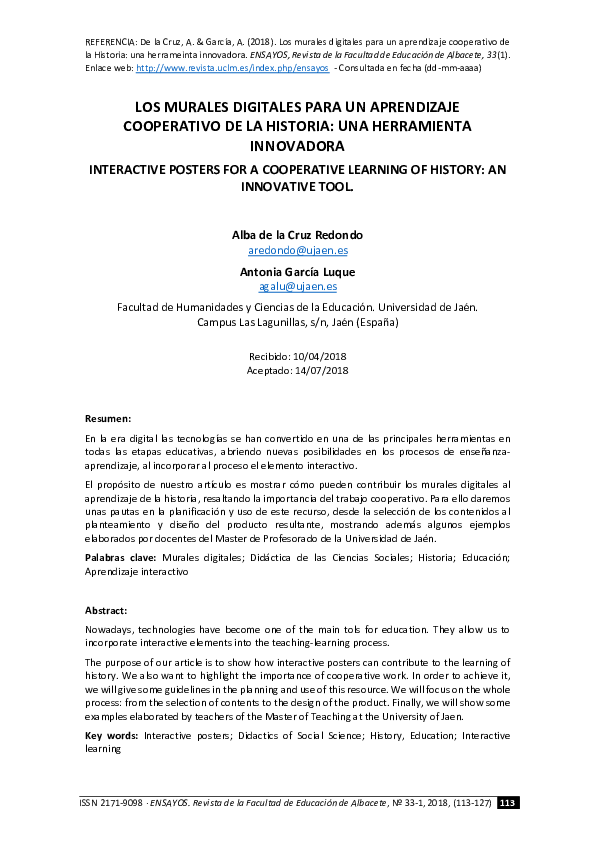 (PDF) Los murales digitales para un aprendizaje cooperativo de la ...