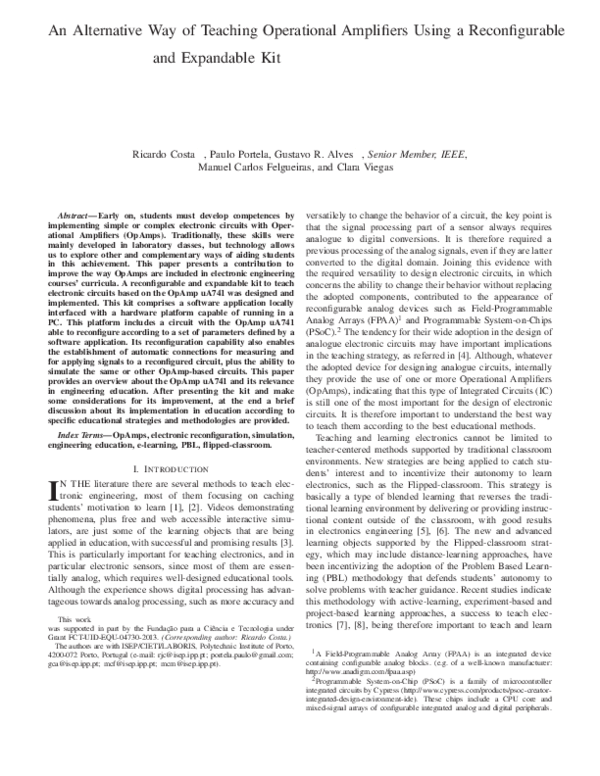 (PDF) An Alternative Way of Teaching Operational Amplifiers Using a ...