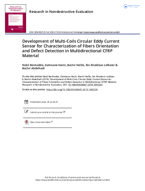 Pdf Development Of Multi Coils Circular Eddy Current Sensor For