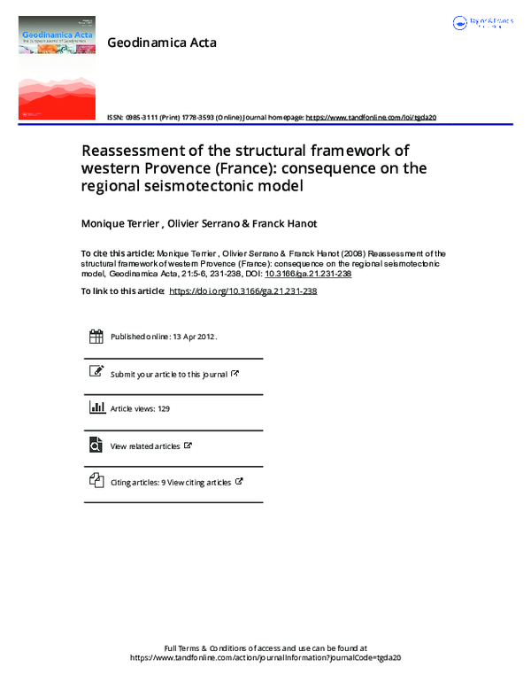 (PDF) Reassessment of the structural framework of western Provence ...