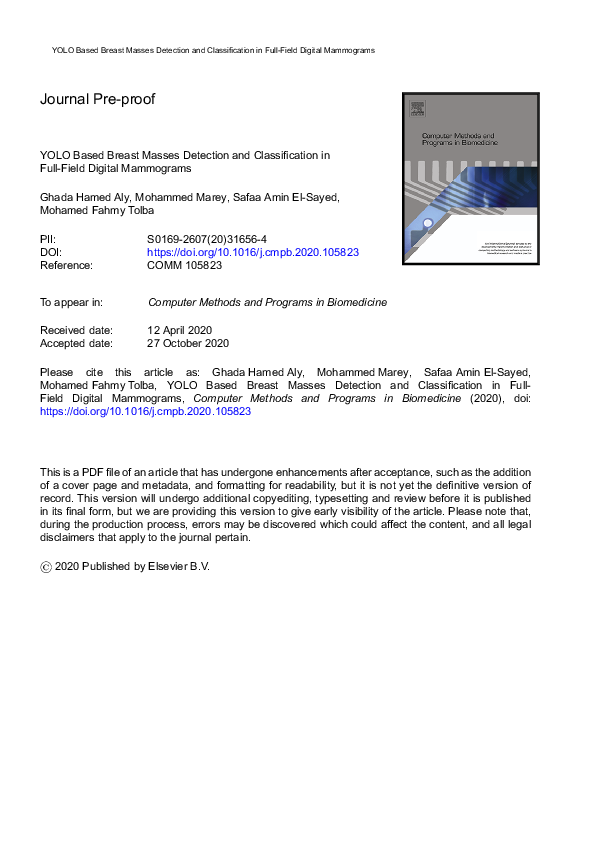 Pdf Yolo Based Breast Masses Detection And Classification In Full