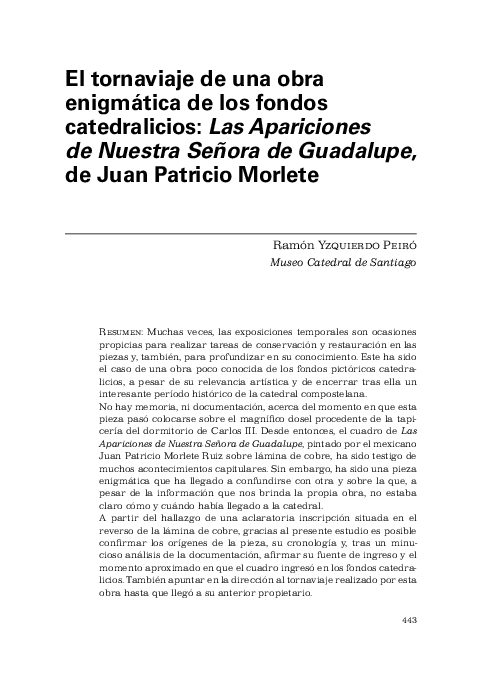 (PDF) El tornaviaje de una obra enigmática de los fondos catedralicios ...