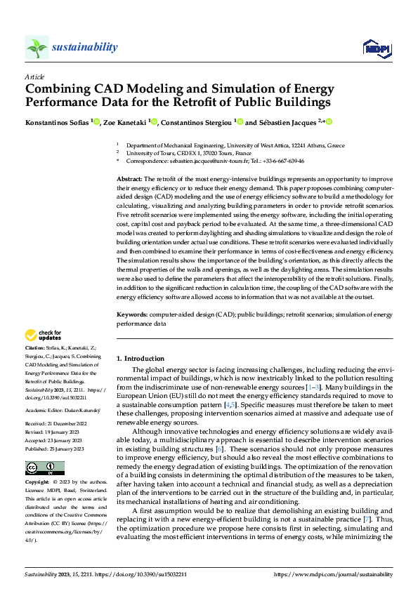 (PDF) Combining CAD Modeling and Simulation of Energy Performance Data for the Retrofit of ...
