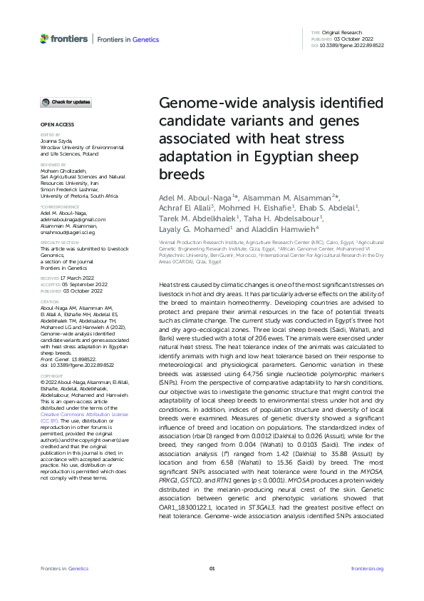 (PDF) Genome-wide analysis identified candidate variants and genes ...