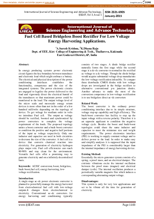 (PDF) Fuel Cell Based Bridgeless Boost Rectifier For Low Voltage Energy ...