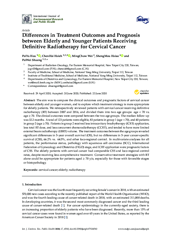 (PDF) Differences in Treatment Outcomes and Prognosis between Elderly ...