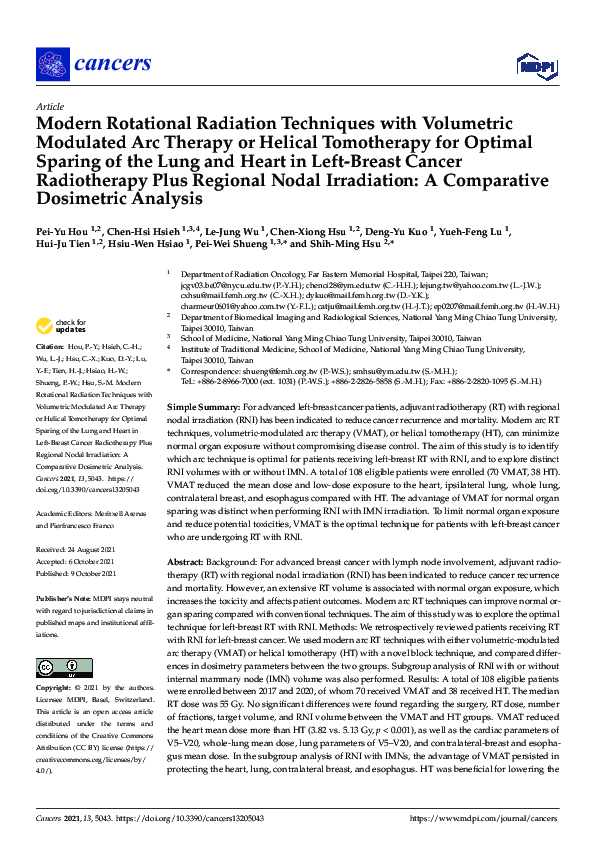 (PDF) Modern Rotational Radiation Techniques with Volumetric Modulated ...
