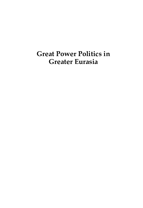 (PDF) Introduction: Great Power Politics