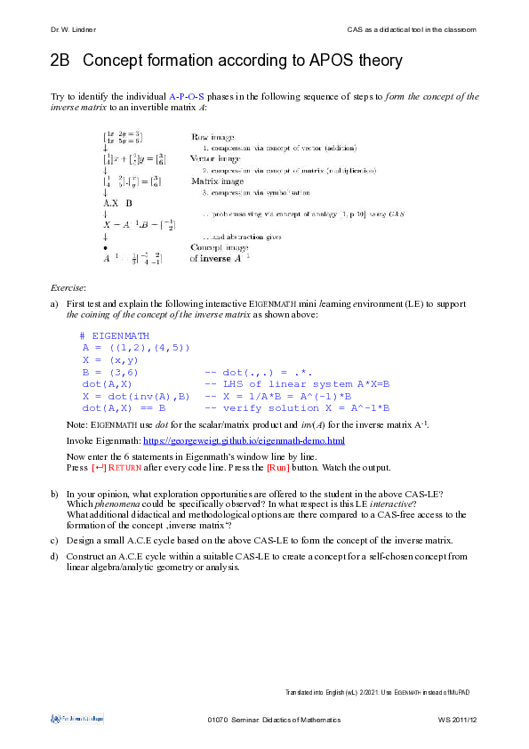(PDF) Concept formation according to APOS theory