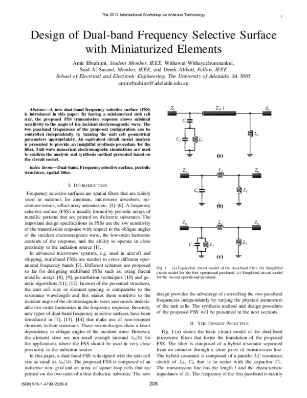 (PDF) Design of dual-band frequency selective surface with miniaturized elements