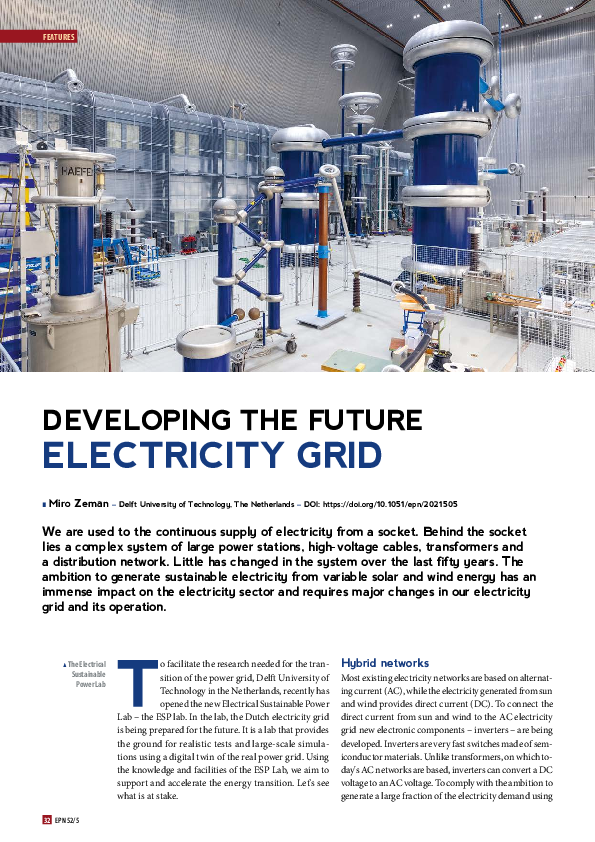 (PDF) Developing the future electricity grid